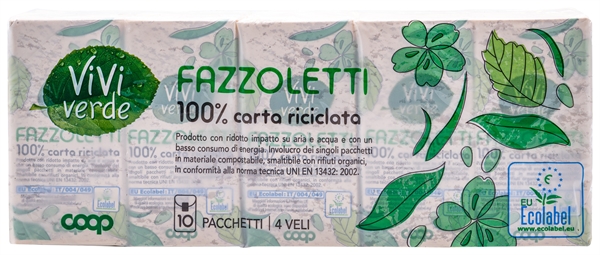 Test e Recensione COOP VIVI VERDE FAZZOLETTI 100% CARTA RICICLATA ...