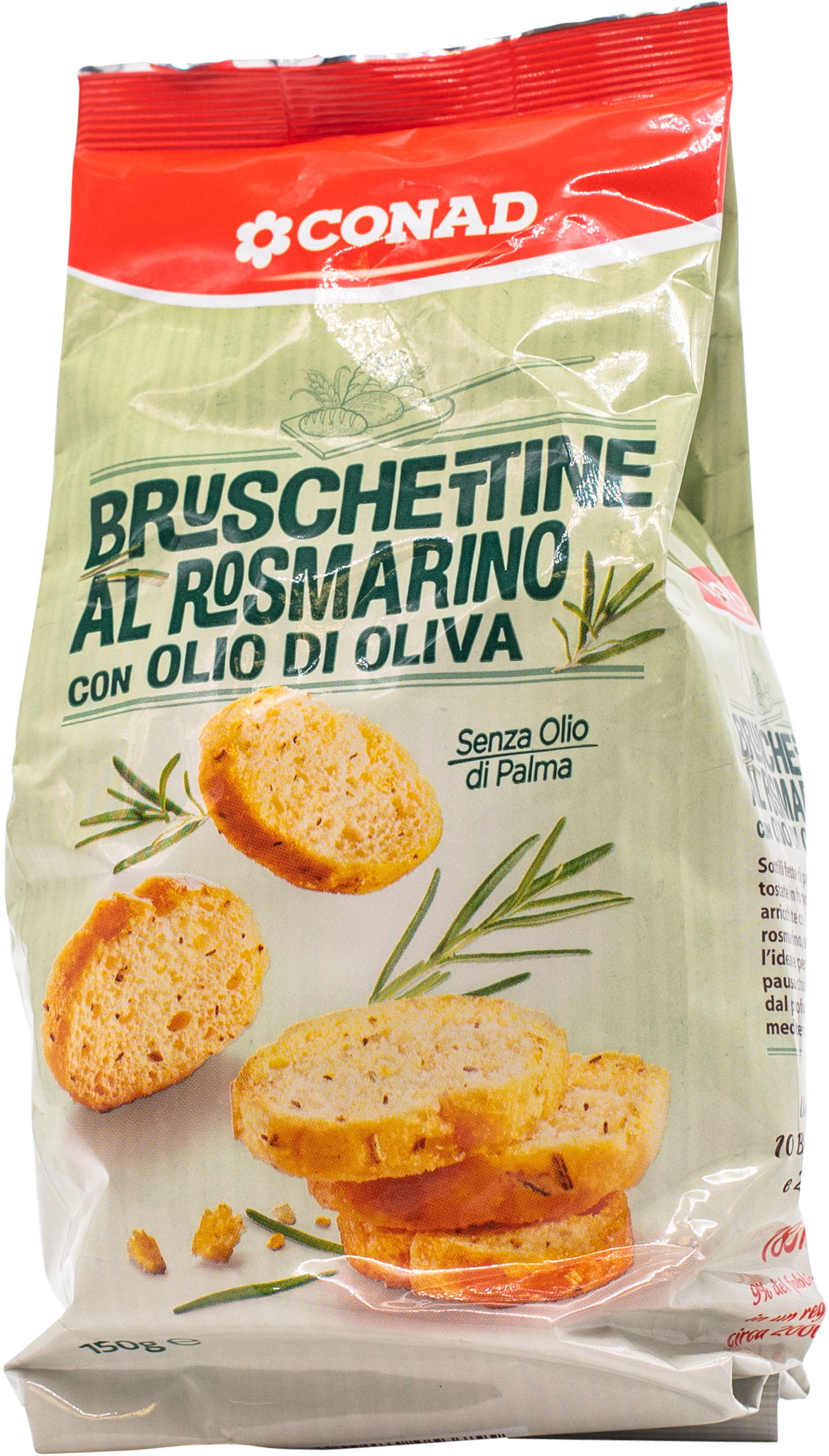 Test e Recensione CONAD BRUSCHETTINE AL ROSMARINO CON OLIO DI OLIVO ...