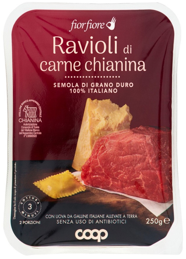 Test e Recensione FIOR FIORE (COOP) RAVIOLI DI CARNE CHIANINA ...
